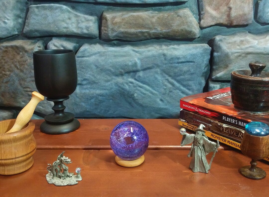 Sparkling Purple Crystal Ball Glass Marble Scrying Orb Dnd 5e D&D ...