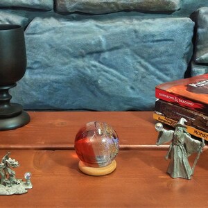 Sparkling Red Crystal Ball Glass Marble Scrying Orb Dnd 5e D&D ...