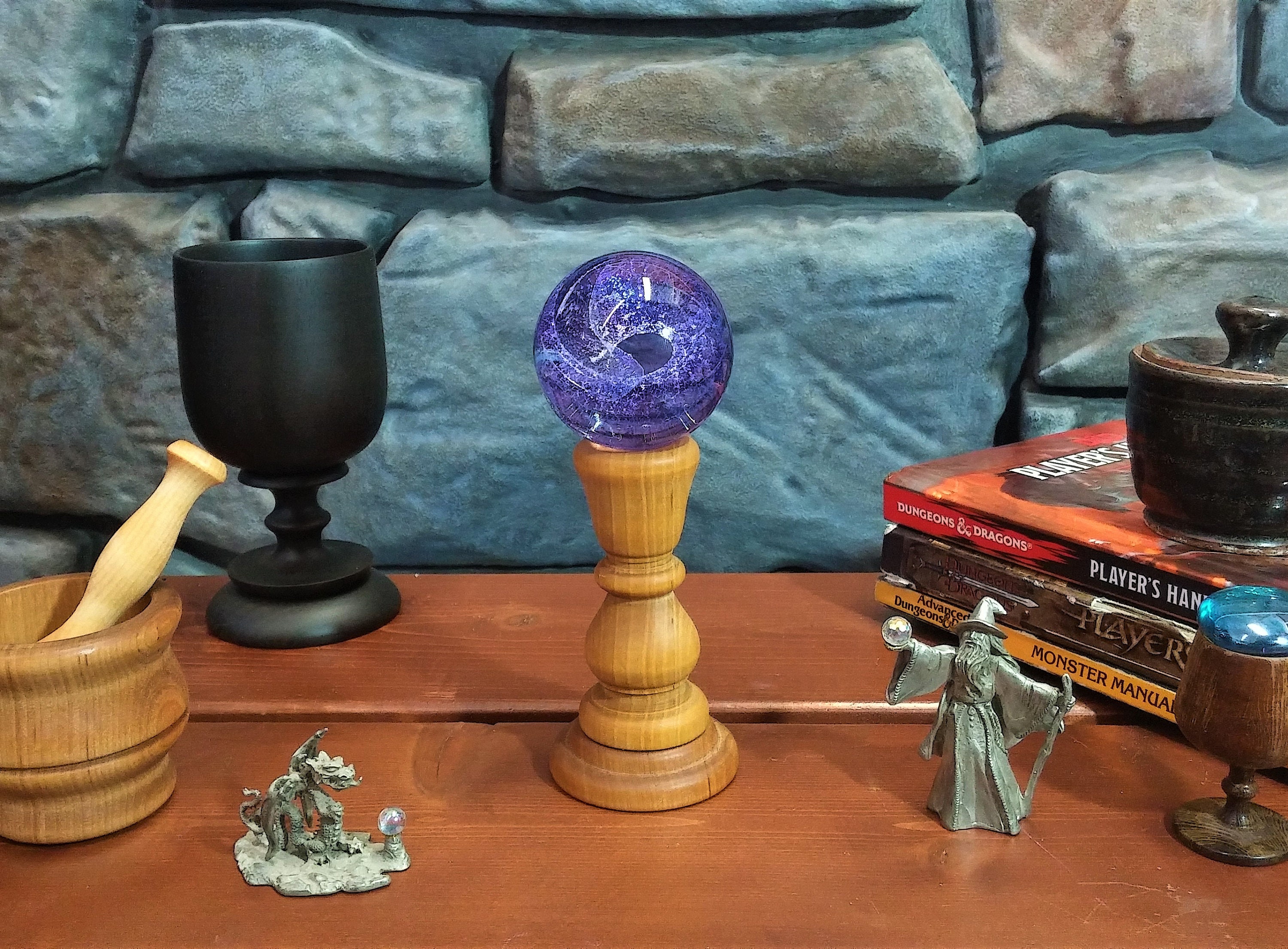 Sparkling Purple Crystal Ball Glass Marble Scrying Orb Dnd 5e D&D ...