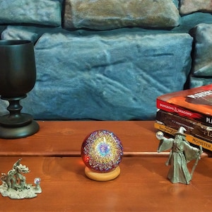 Sparkling Red Crystal Ball Glass Marble Scrying Orb Dnd 5e D&D ...