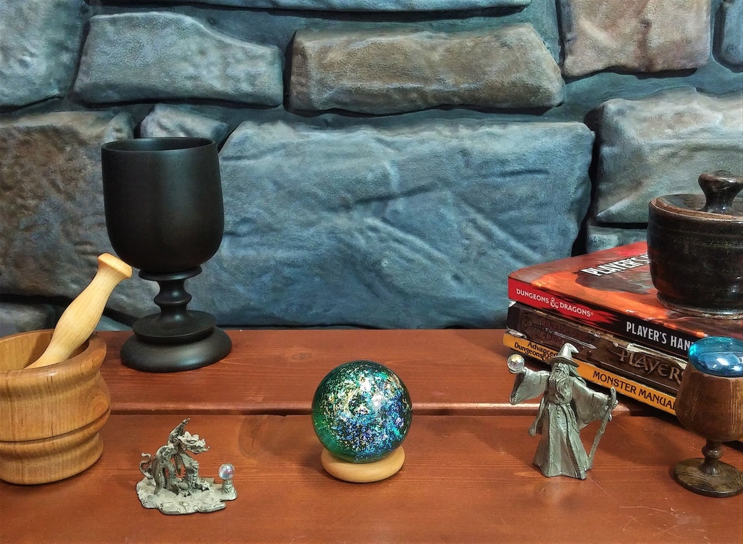 Sparkling Dark Green Crystal Ball Glass Marble Scrying Orb Dnd 5e D&D ...