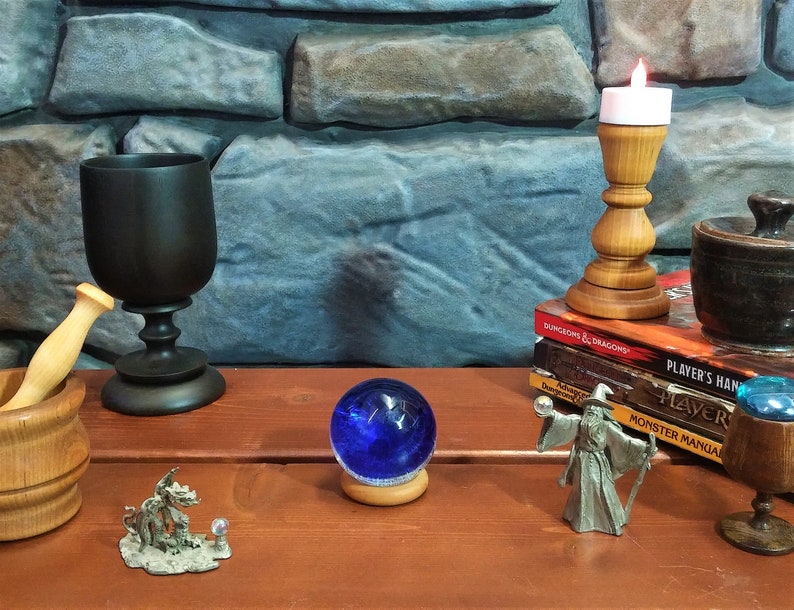 Sparkling Blue Crystal Ball Glass Marble Scrying Orb Dnd 5e D&D ...