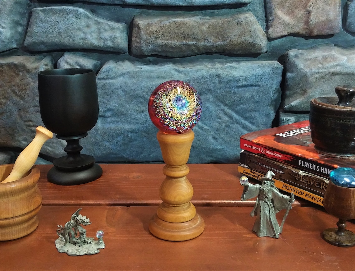 Sparkling Red Crystal Ball Glass Marble Scrying Orb Dnd 5e - Etsy