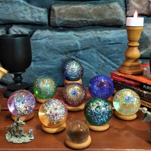 Sparkling Red Crystal Ball Glass Marble Scrying Orb Dnd 5e D&D ...