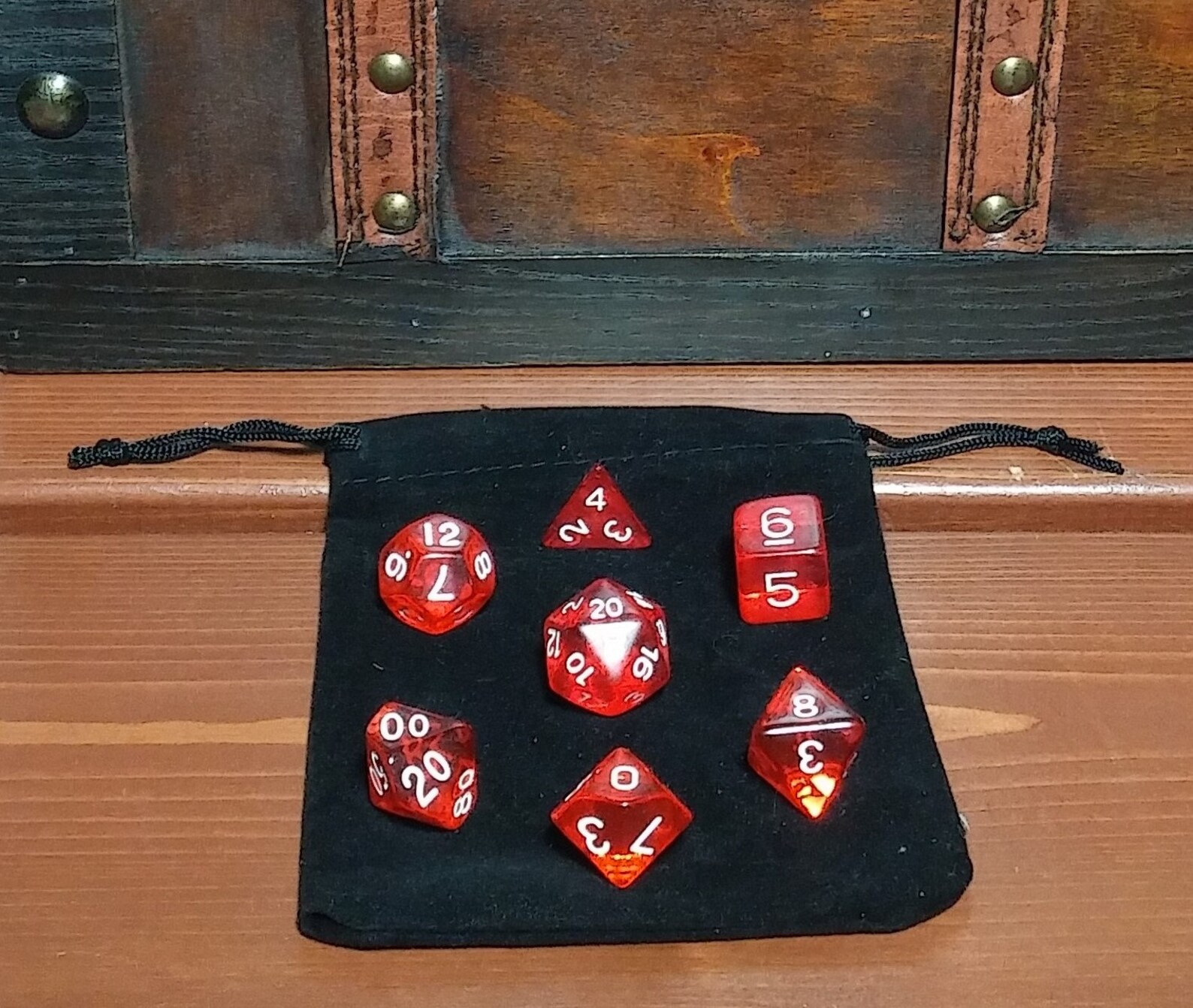 Crystal Red Dungeons and Dragons Dice Set DND Dice Box Set D&D Dice Box ...