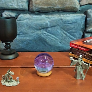 Sparkling Purple Crystal Ball Glass Marble Scrying Orb Dnd 5e D&D ...