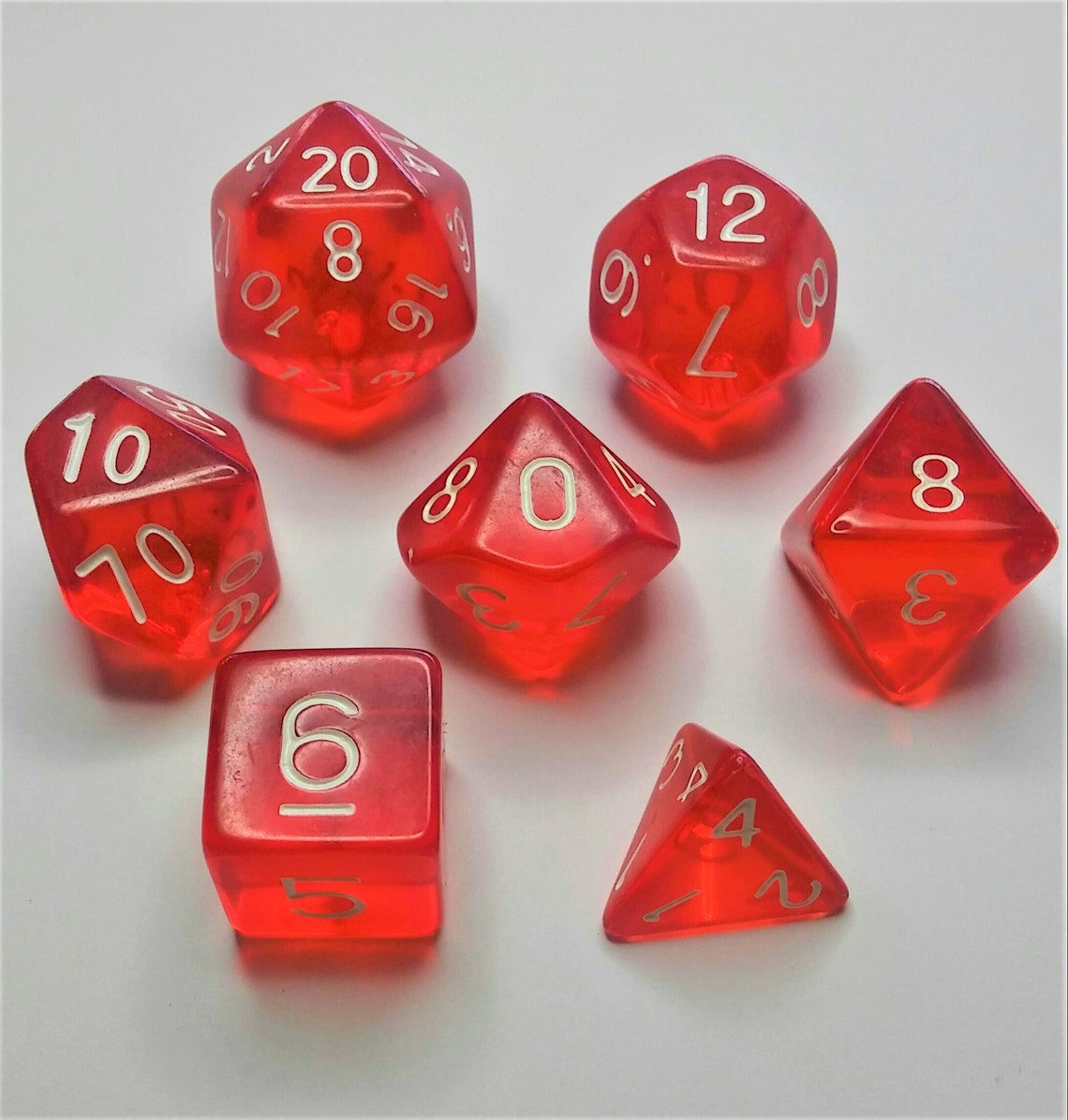 Crystal Red Dungeons and Dragons Dice Set DND Dice Box Set D&D Dice Box ...