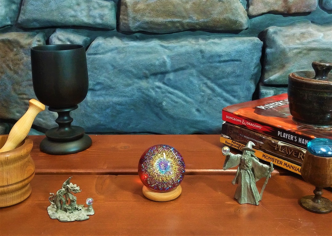 Sparkling Red Crystal Ball Glass Marble Scrying Orb Dnd 5e D&D ...