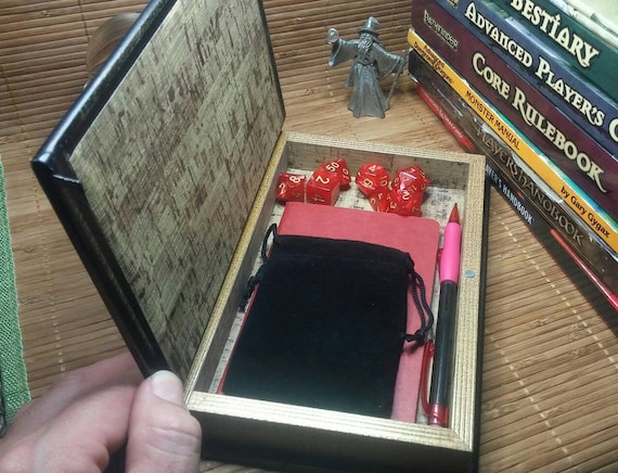 Hollow Book Red Dice Box Set With 1 Set of 7 Dice a Notebook | Etsy