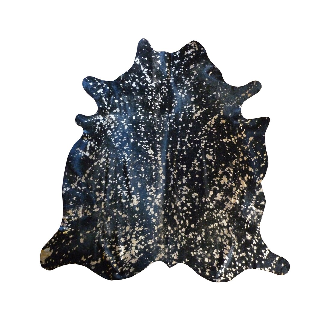 Gold on Black Metallic Brazilian Cowhide 6'x7' - Etsy