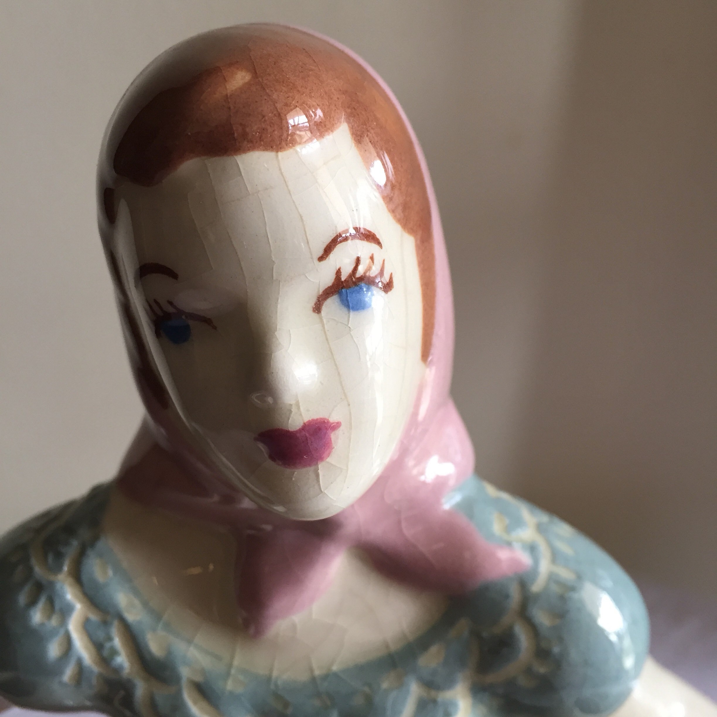 Vintage Weil Ware Double Vase Lady in Garden 1950's | Etsy