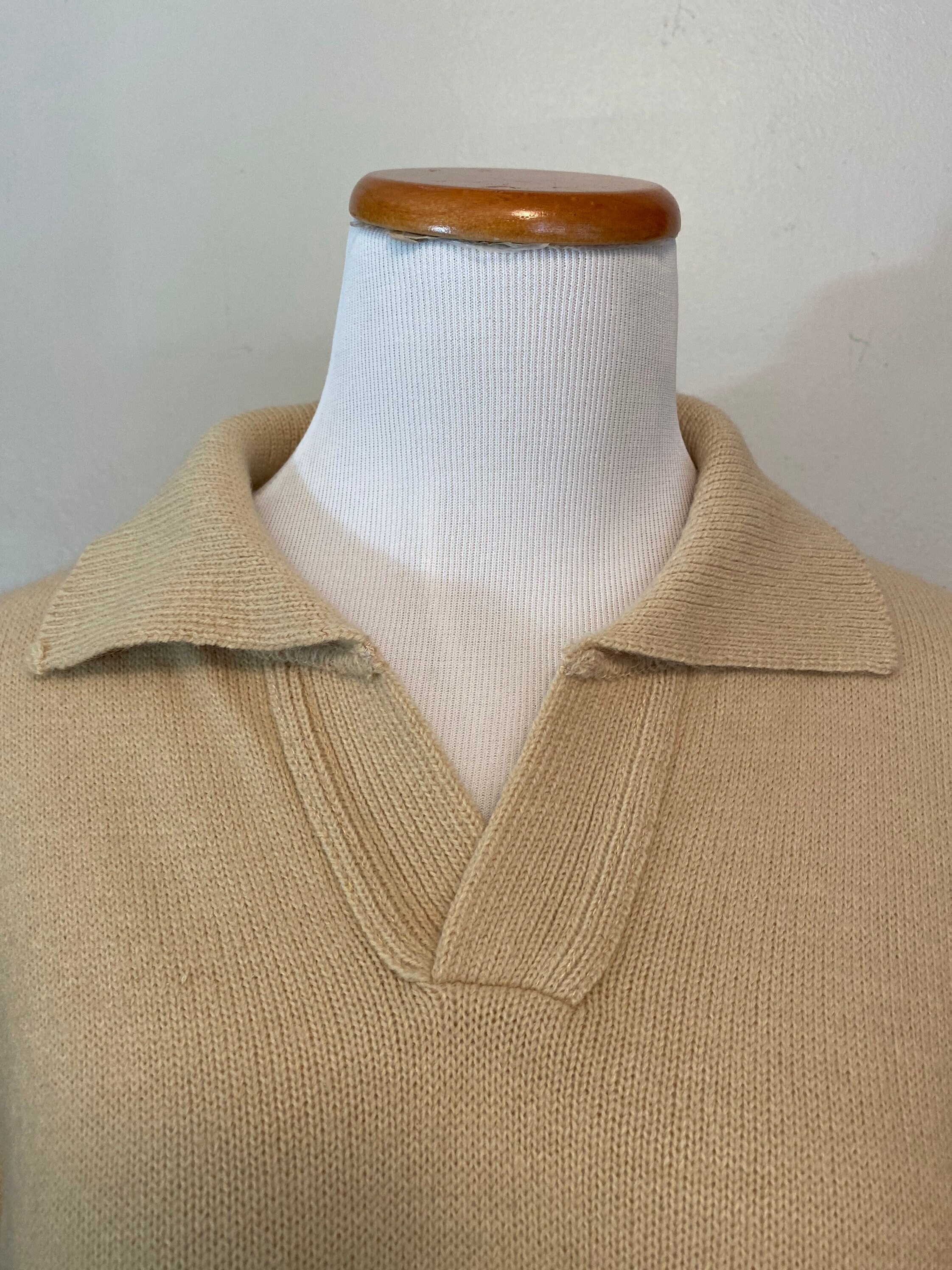 Vintage 1970s Sweater Pullover Cream With Blue/rust Design - Etsy
