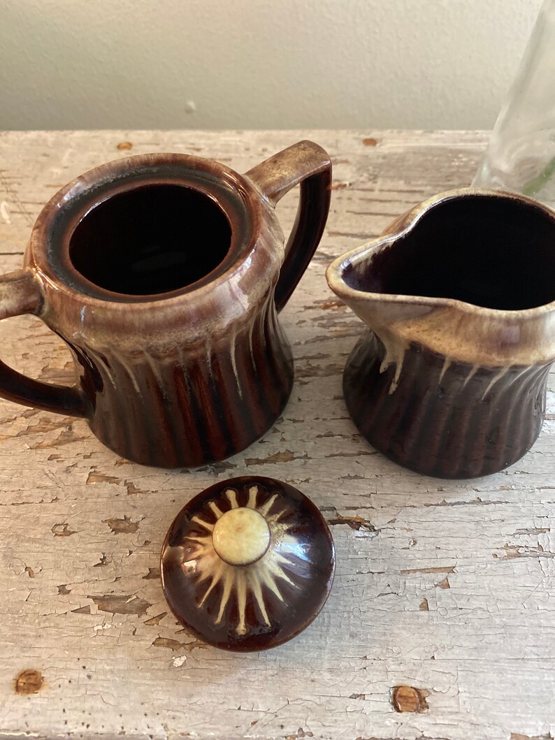Vintage MCM Enesco Sugar Bowl and Cream Pitcher Set, Dripware ...