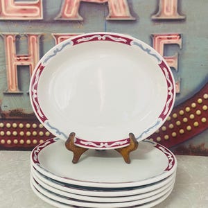 Vintage Diner Plates, Medium Oval, Sterling China, Set of Six, Retro ...