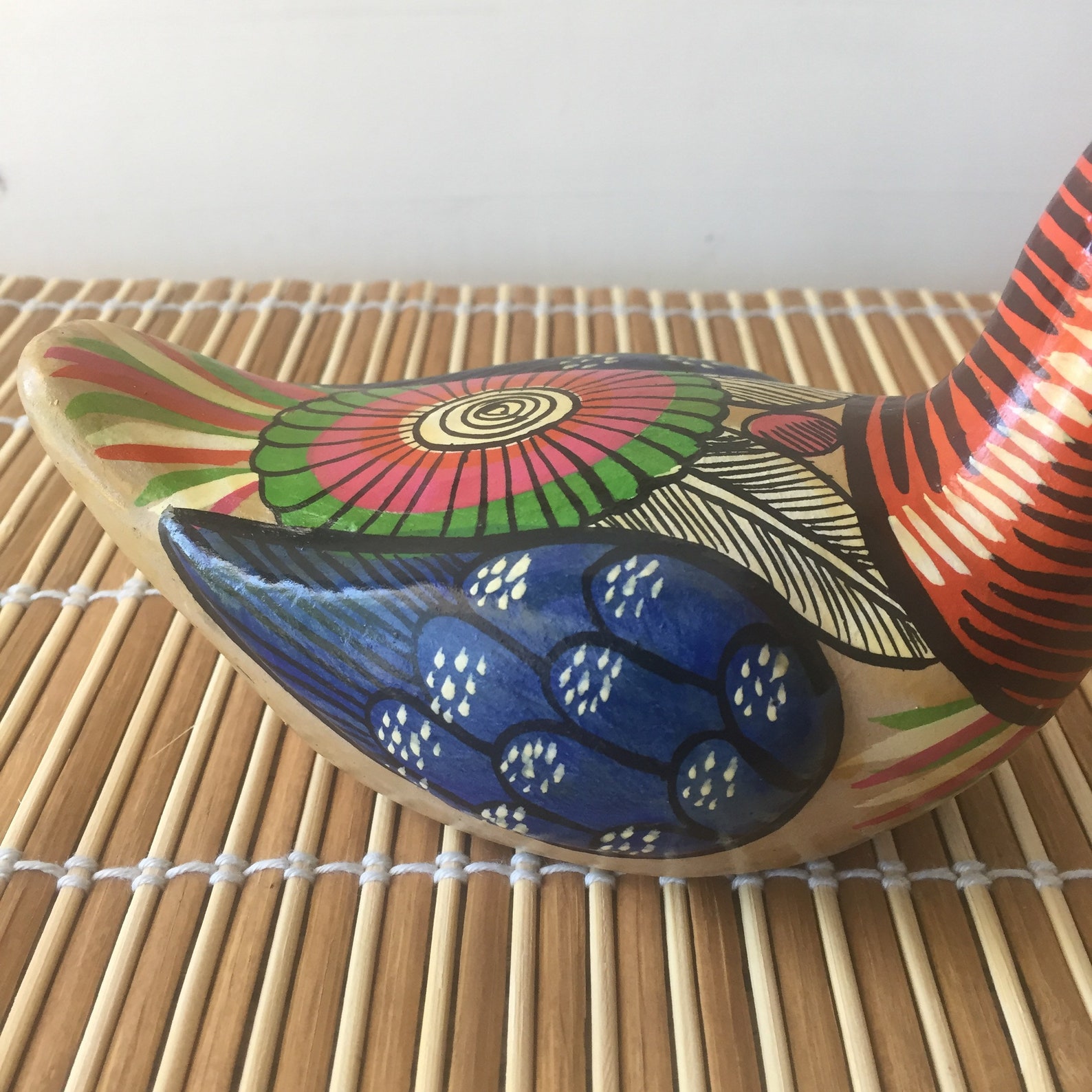 Vintage Folk Art Ceramic Duck, Hand Painted - Etsy