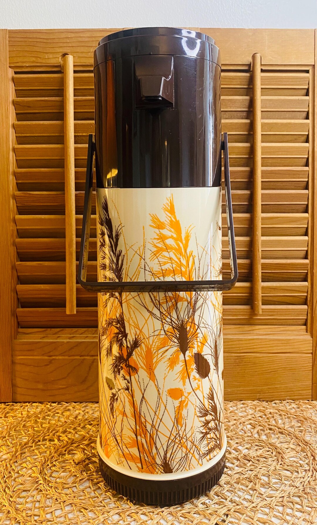 Vintage Pump Thermos, Aladdin Fall Wheat Pattern, Vintage Air Pot - Etsy