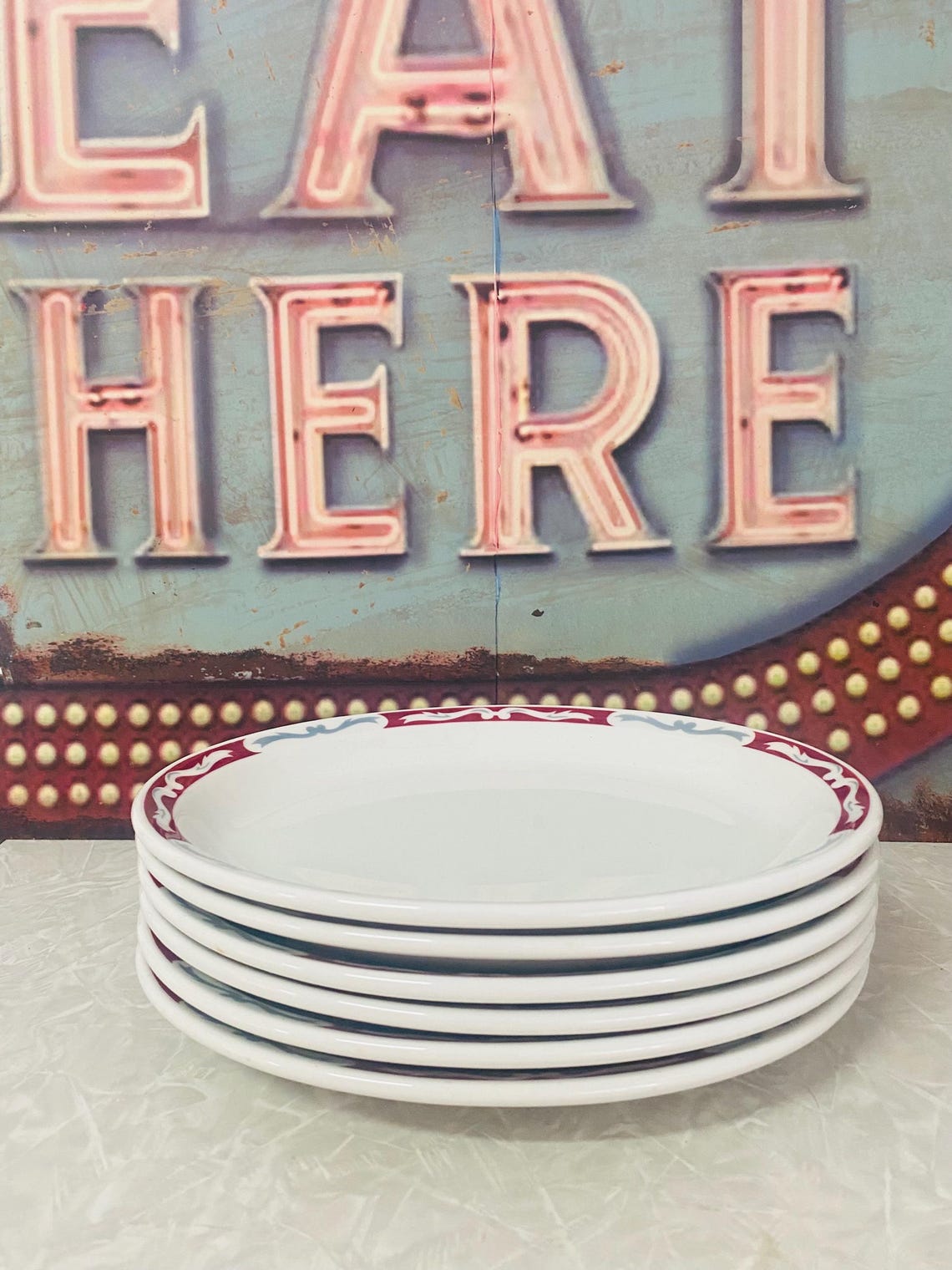 Vintage Diner Plates, Medium Oval, Sterling China, Set of Six, Retro ...