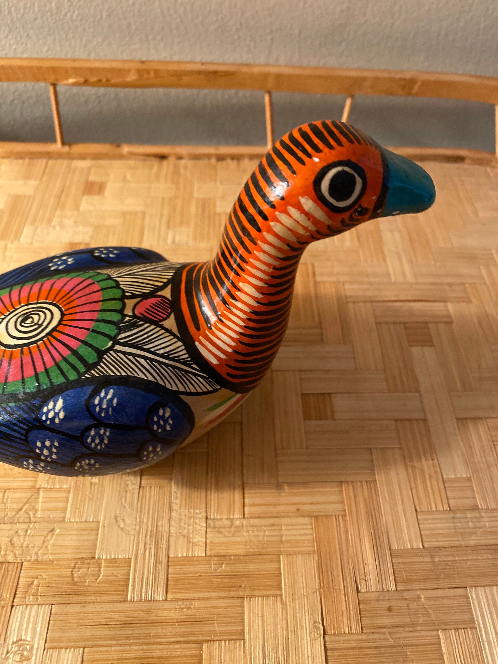 Vintage Folk Art Ceramic Duck, Hand Painted - Etsy