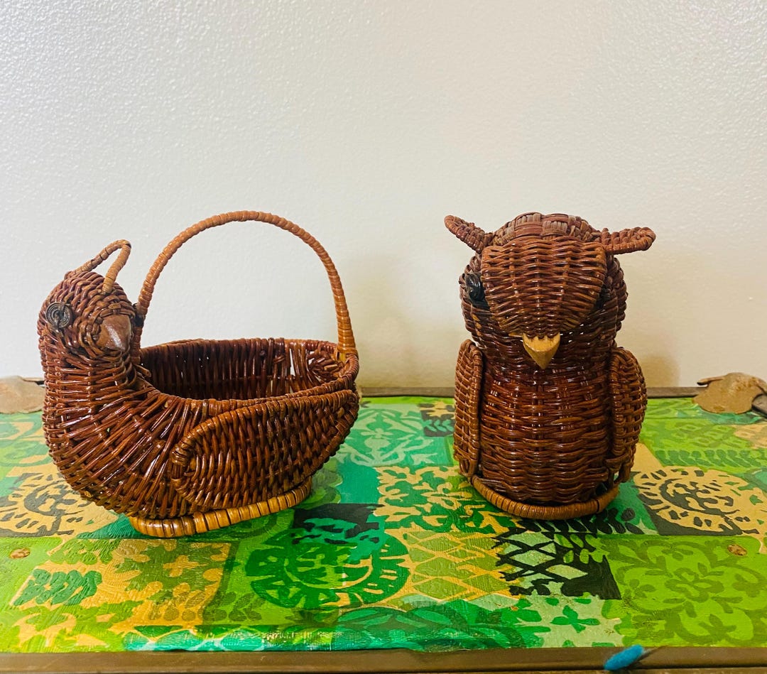 Vintage Wicker Bird Baskets, MINI Wicker Partridge and Owl, 5” - Etsy