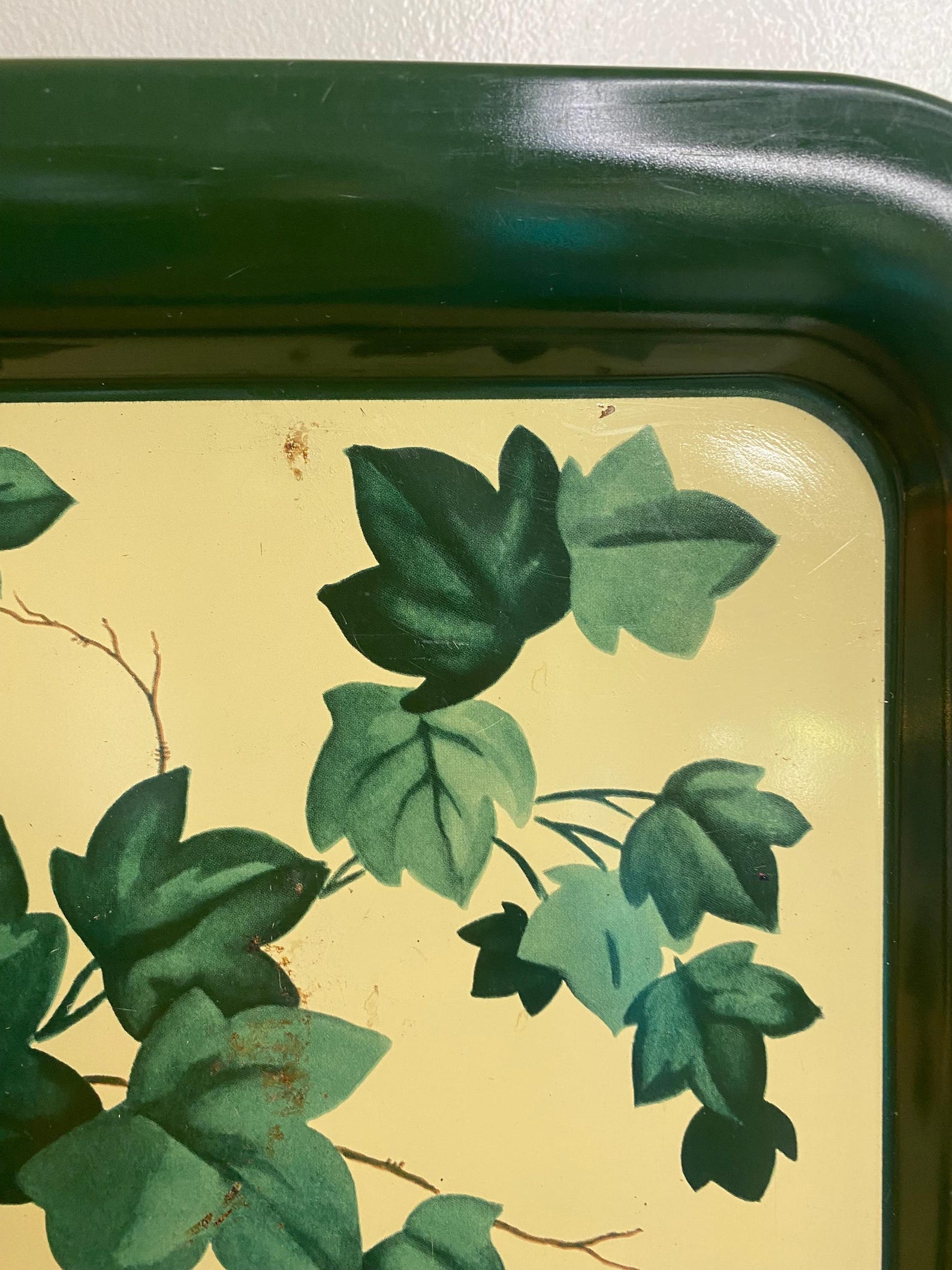 Vintage Ivy Tray, Metal Serving Tray With Ivy, Distressed Farmhouse ...