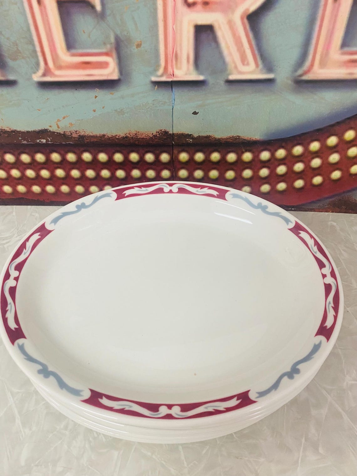Vintage Diner Plates, Medium Oval, Sterling China, Set of Six, Retro ...