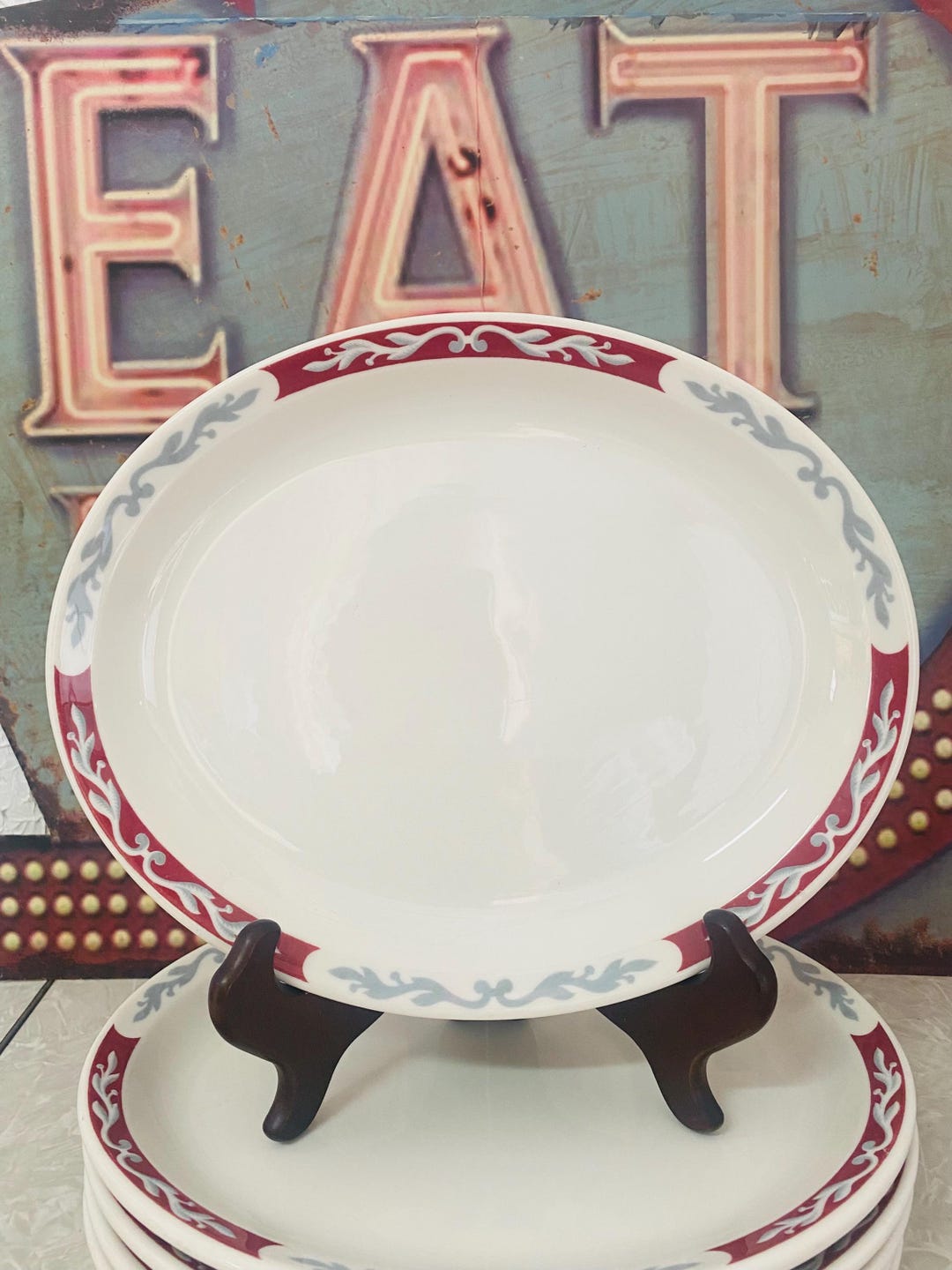 Vintage Diner Plates, Large Oval, Embassy by Syracuse China, Set of ...