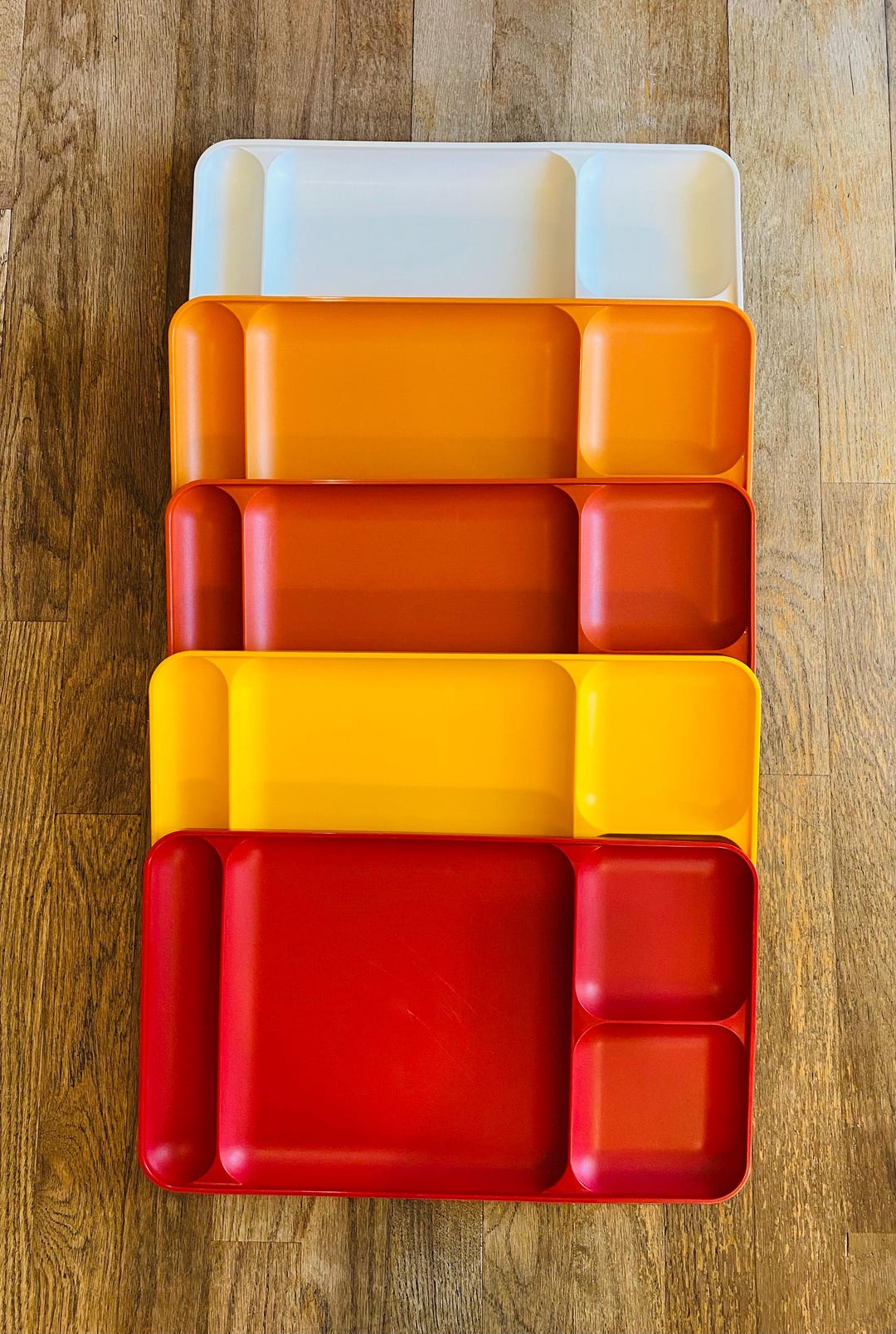 Vintage Tupperware Sectioned Plates/trays, Style Trays, Stacking, 5 ...