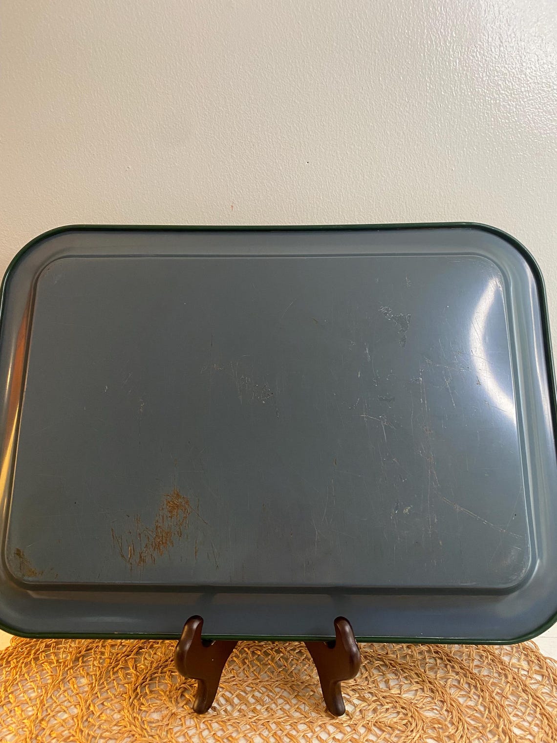 Vintage Ivy Tray, Metal Serving Tray With Ivy, Distressed Farmhouse ...