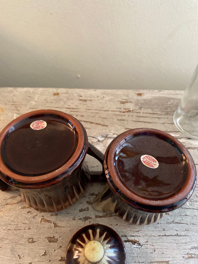 Vintage MCM Enesco Sugar Bowl and Cream Pitcher Set, Dripware ...