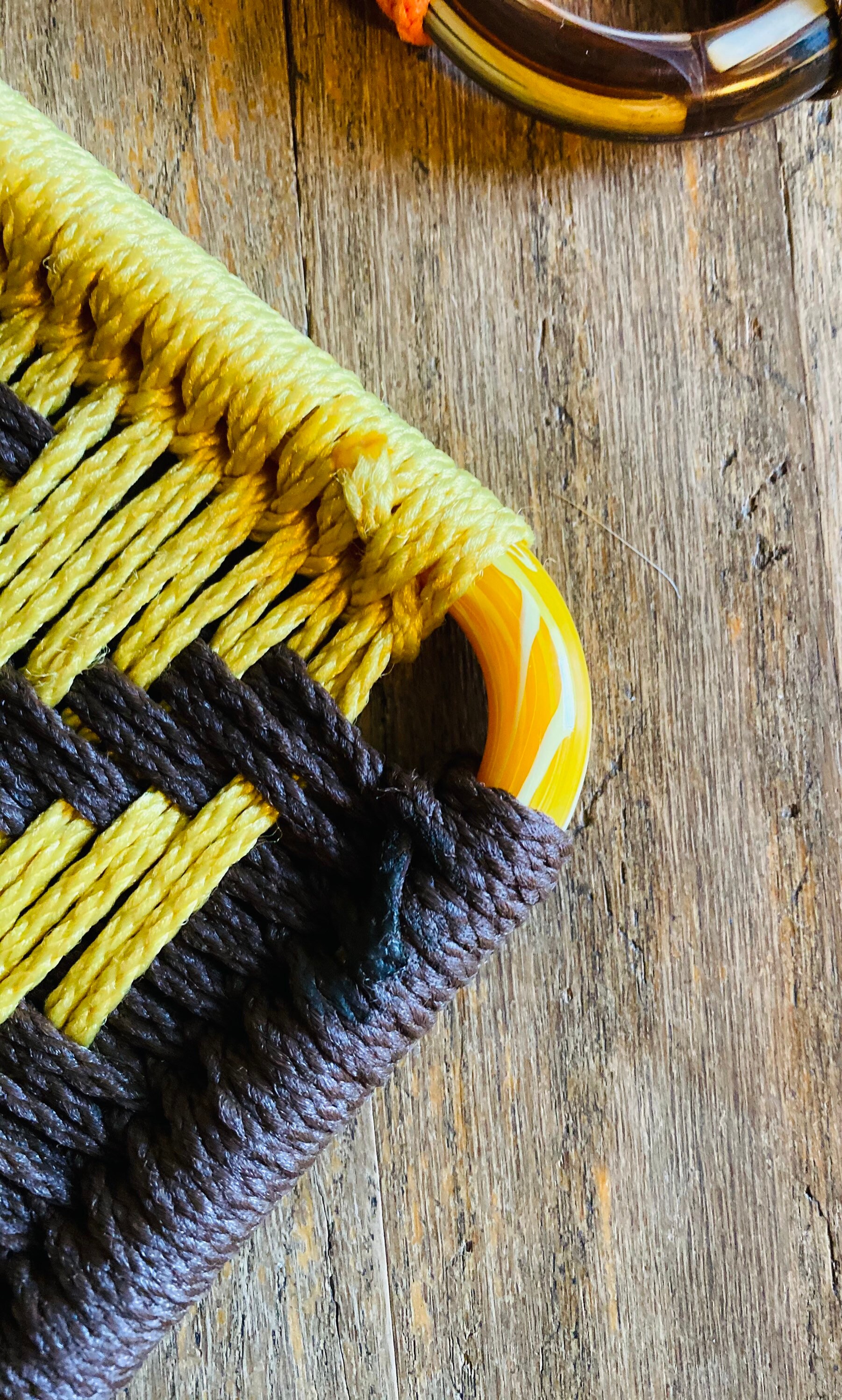 Vintage Macrame Trivets/hotpads Marbled Lucite Frames Set of | Etsy