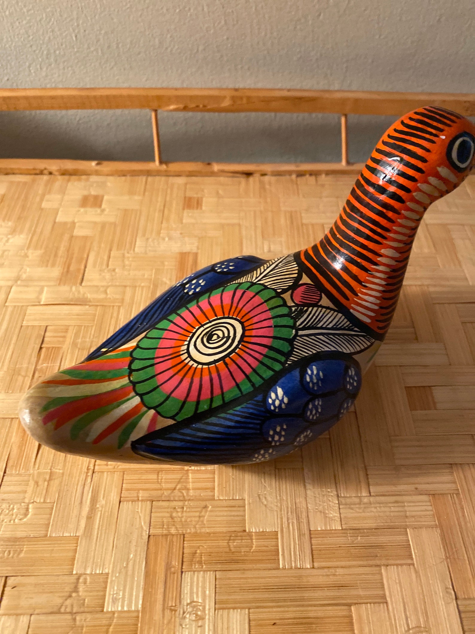 Vintage Folk Art Ceramic Duck, Hand Painted - Etsy