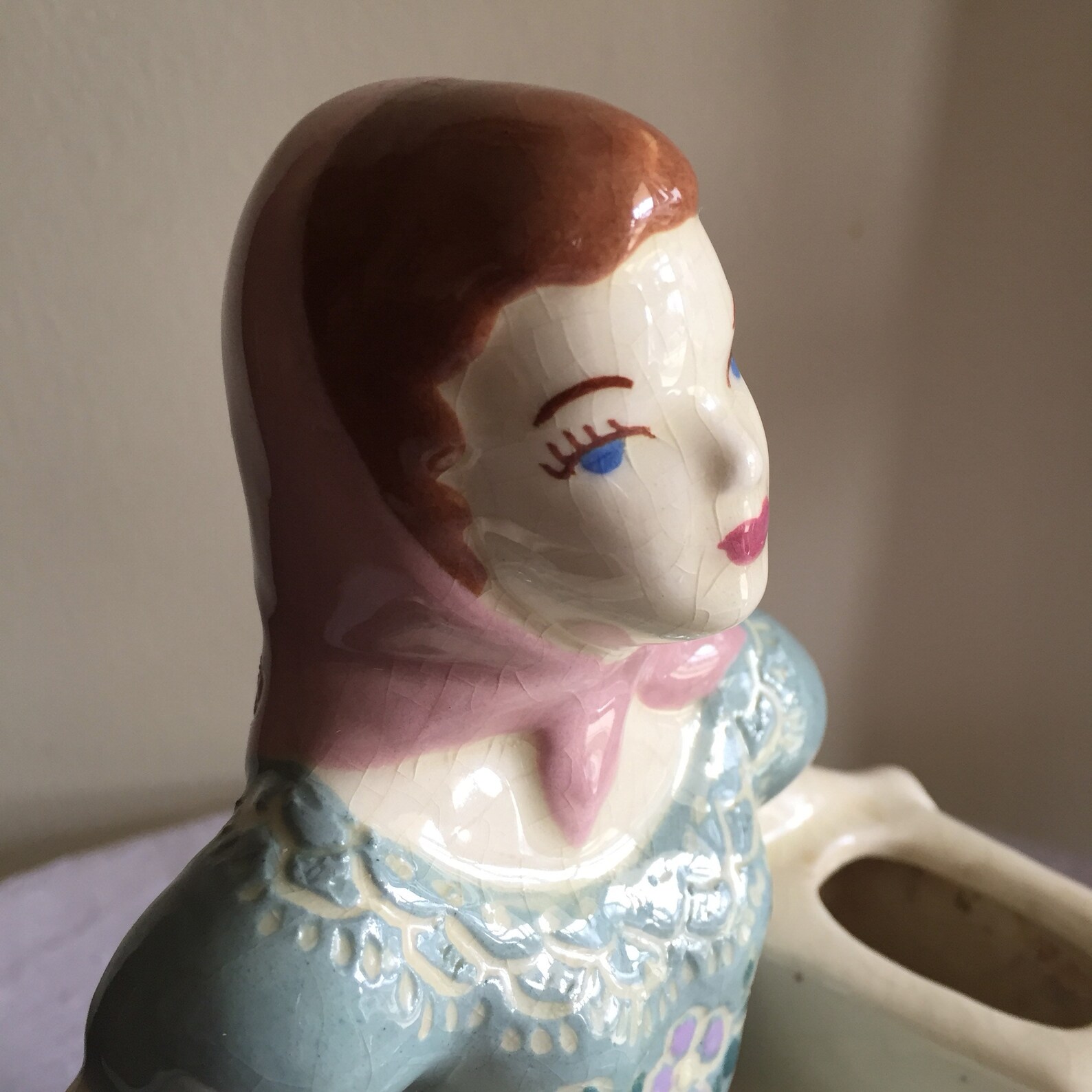 Vintage Weil Ware Double Vase Lady in Garden 1950's | Etsy