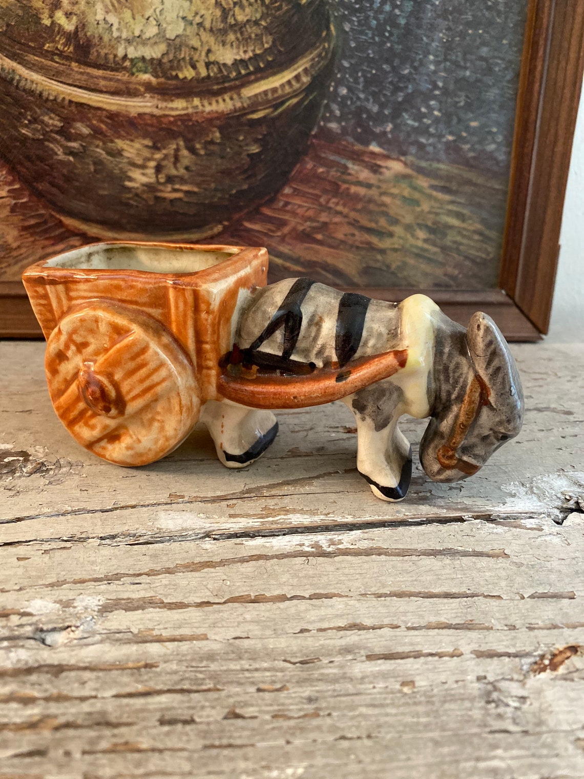 Vintage Donkey Cart Planter Ceramic Made in Japan - Etsy
