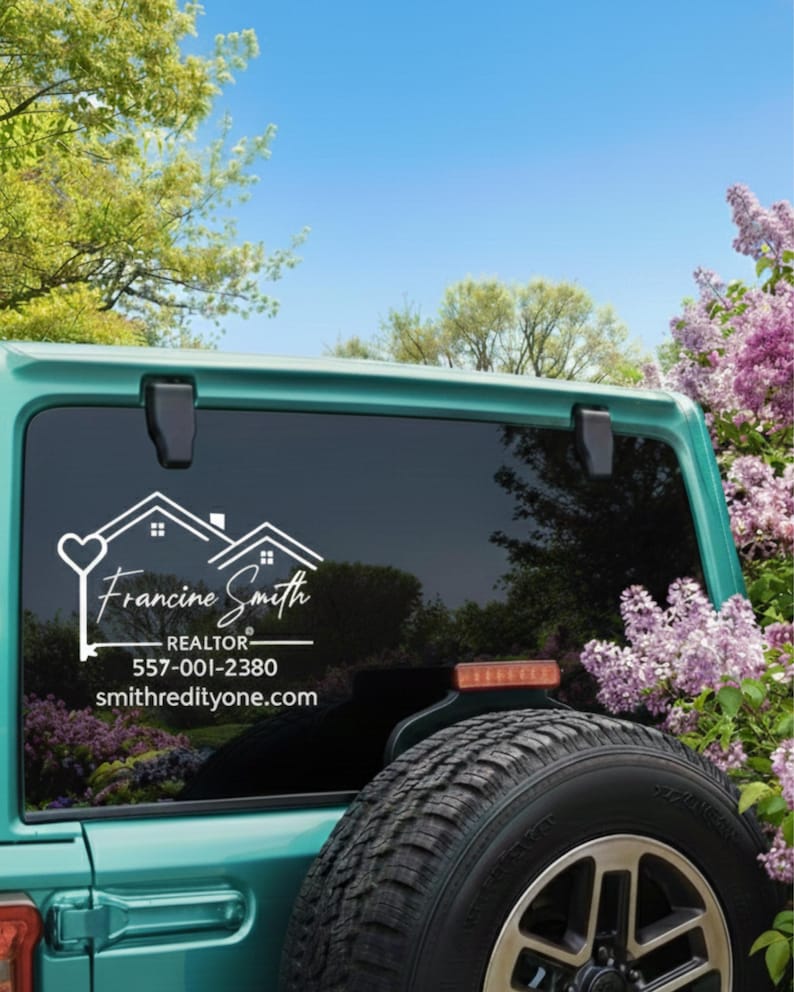 Custom Realtor Car Decal, Personalized Real Estate Agent Gift, Vinyl ...