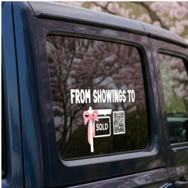 Custom QR Code Car Decal, From Showings to Sold, Realtor Vinyl Sticker ...