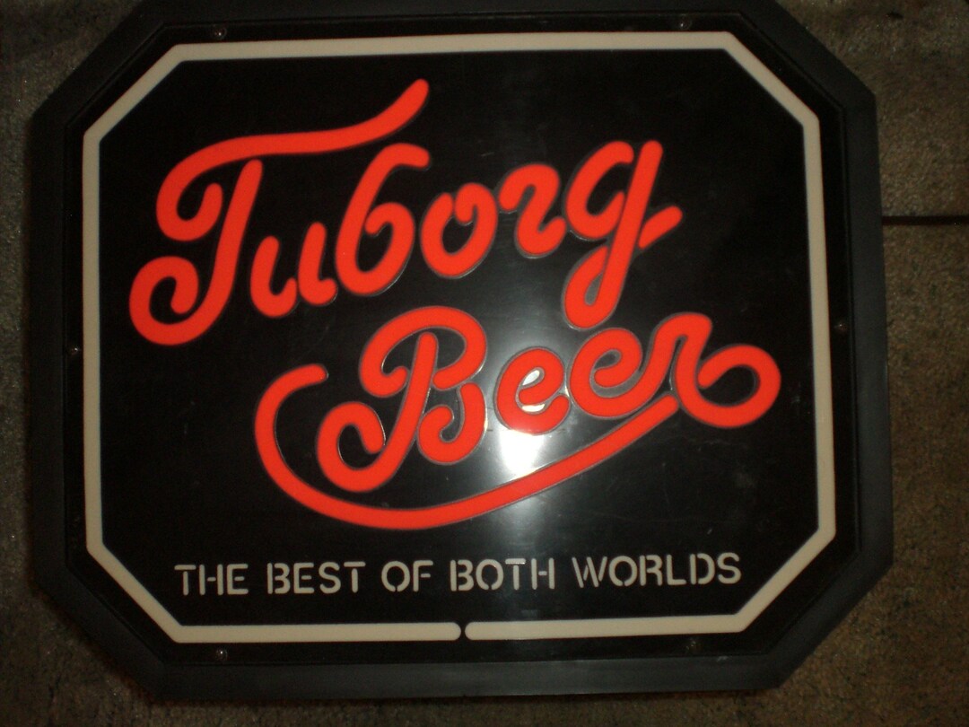 Vintage Tuborg Beer WORKING Lighted Sign - Etsy