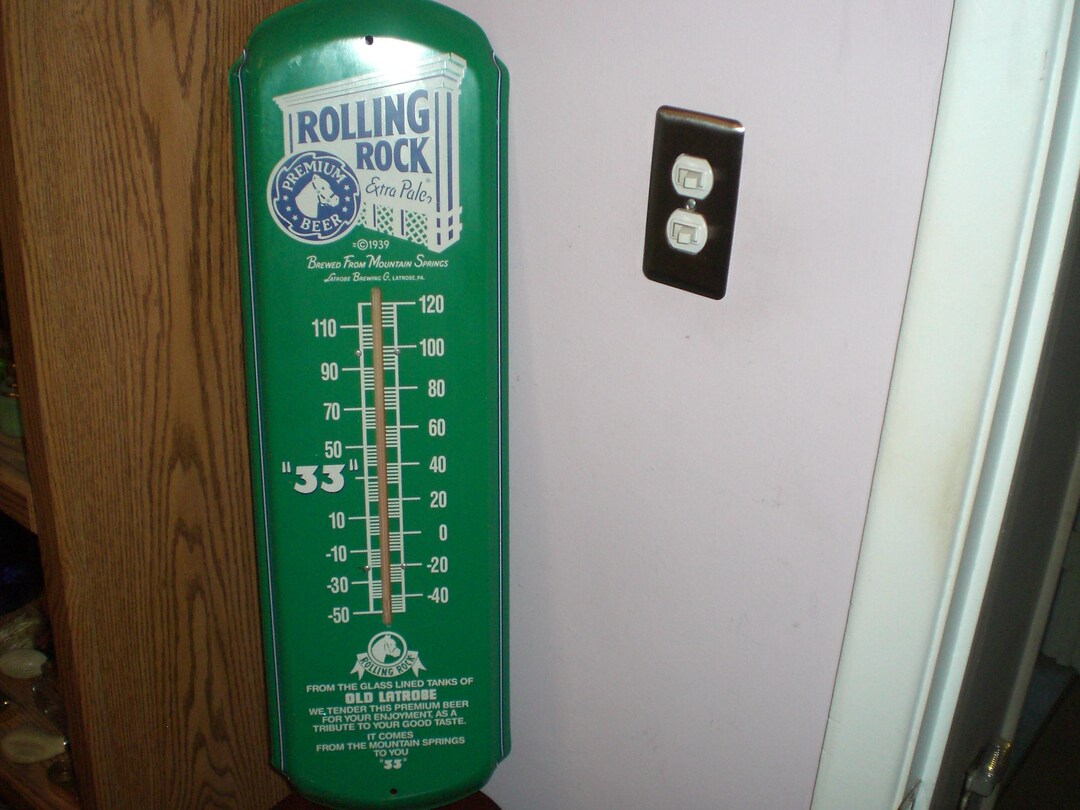 Vintage Rolling Rock Beer Thermometer - Etsy