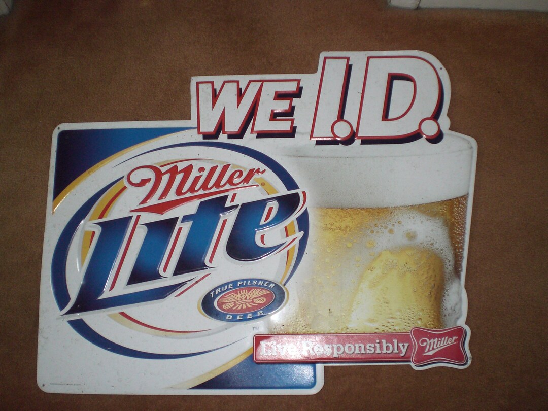 Vintage Miller Beer WE ID Sign - Etsy