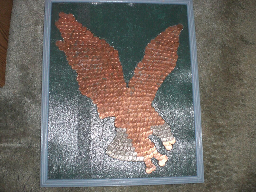 Vintage Framed Pennies & Dimes American Eagle - Etsy