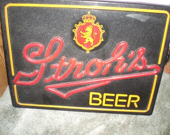 Stroh's Beer Light up Neon Bar Sign Detroit Michigan MI Advertising ...