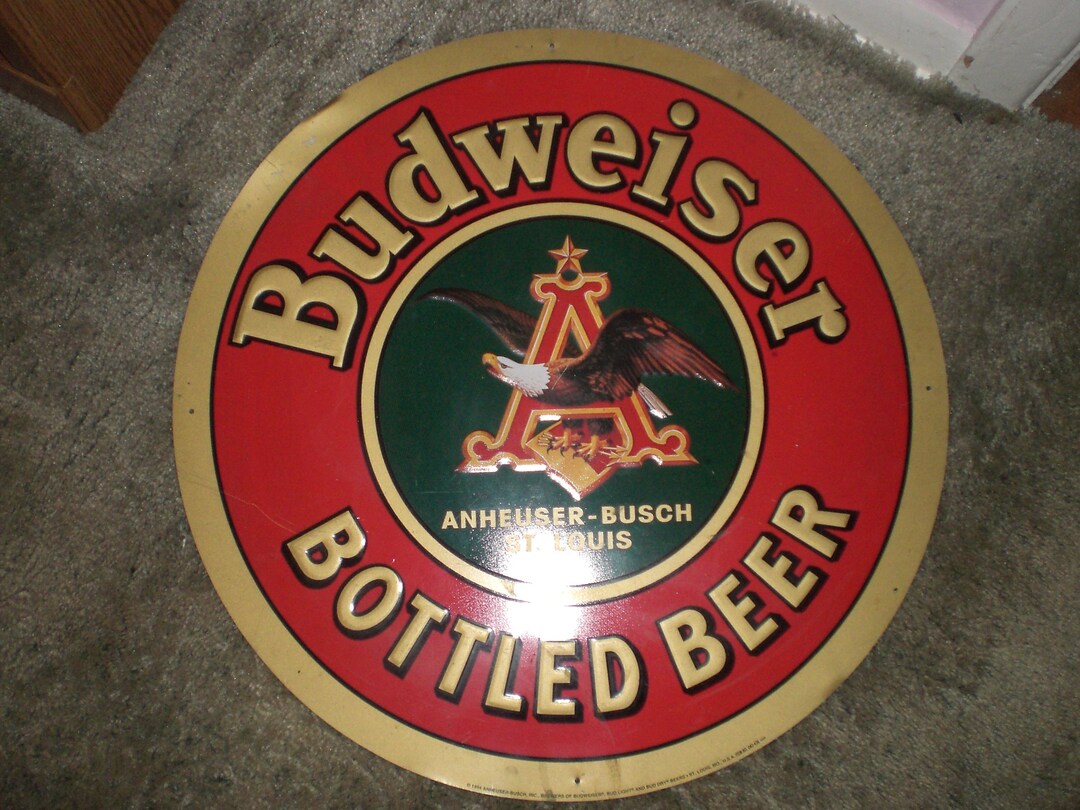 Vintage Budweiser Bottled Beer Sign - Etsy