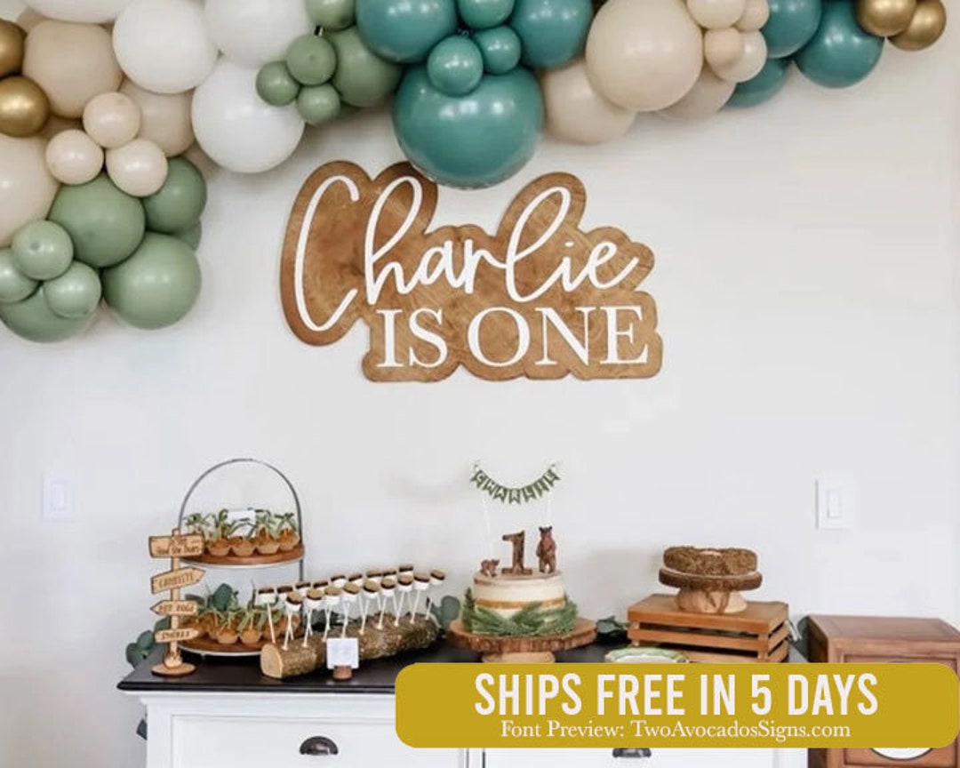 First Birthday Sign, Birthday Party Sign, Birthday Name Sign, Layered ...