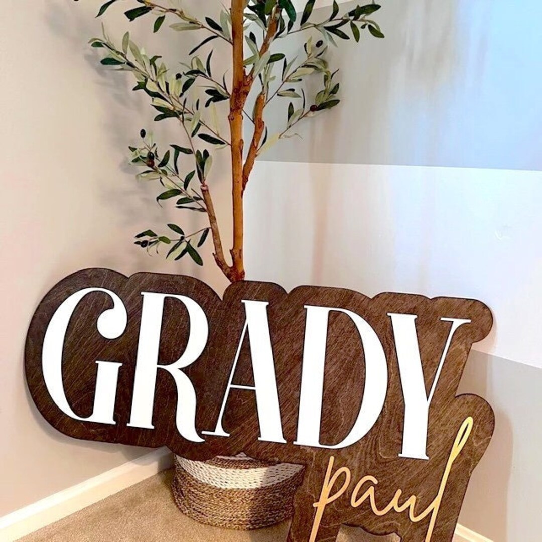 Large Wood Name Sign, Nursery Name Sign, Boho Nursery Sign , Above Crib ...