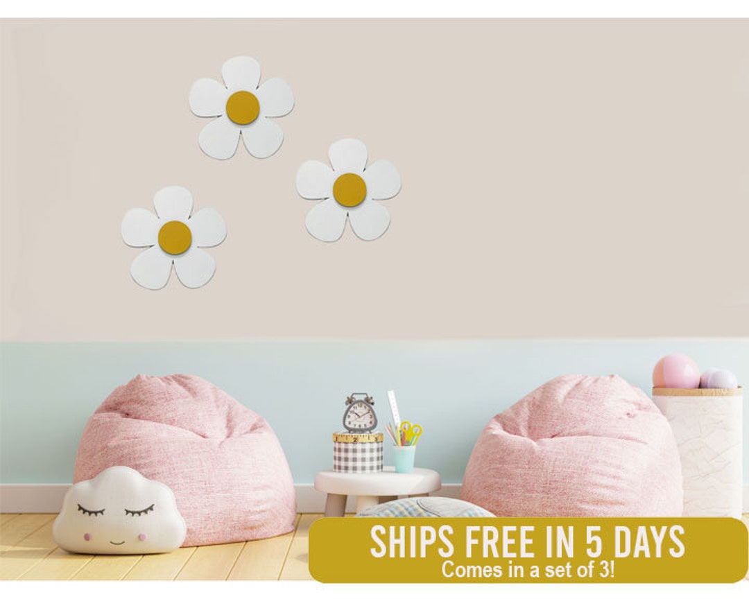 Retro Daisy Decor, Flower Wall Hanging, Wooden Wall Decor, Wood Wall ...
