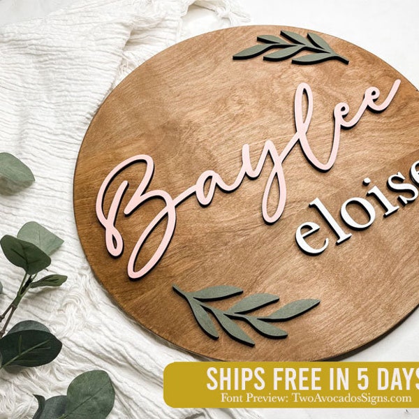 Round Nursery Sign - Etsy