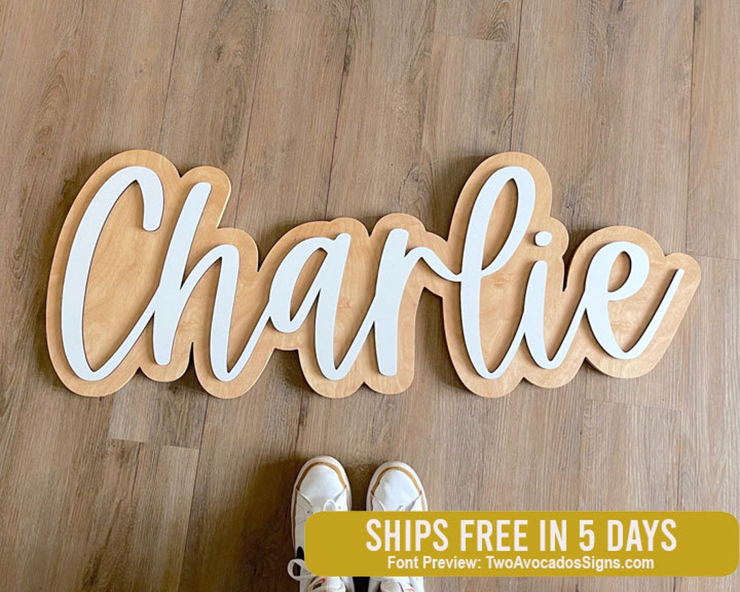 Large Wood Name Sign, Nursery Name Sign, Boho Nursery Sign , Above Crib ...