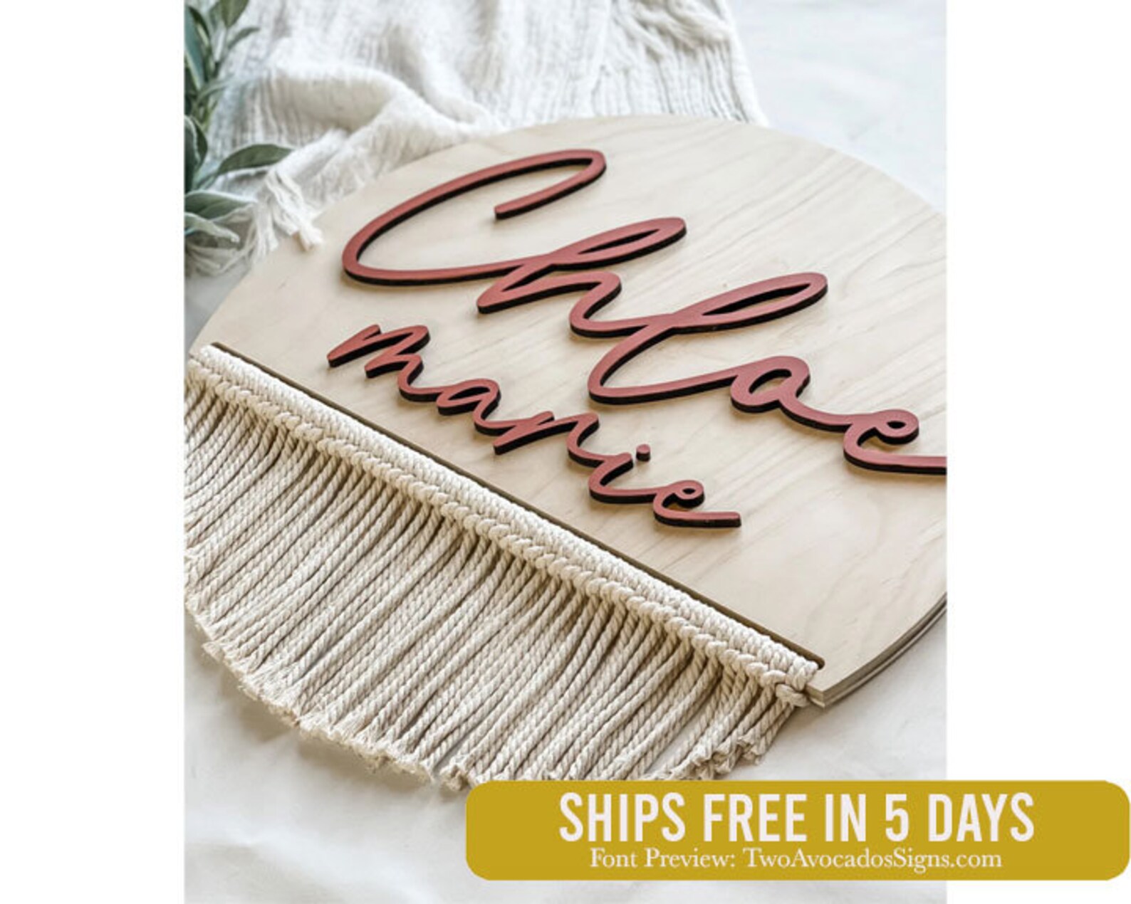 Nursery Name Sign Round Name Sign Macrame Name Sign Above - Etsy