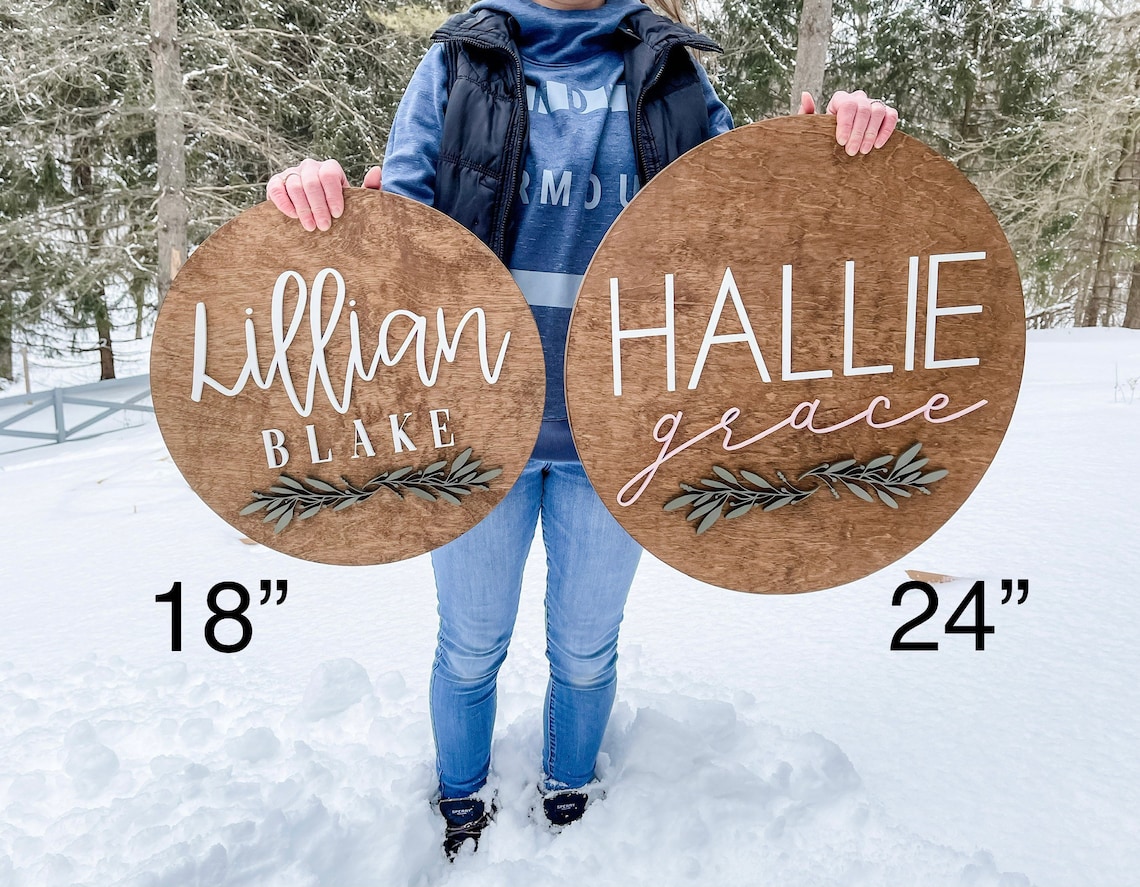 Round Last Name Sign Round Wedding Sign Established Sign - Etsy