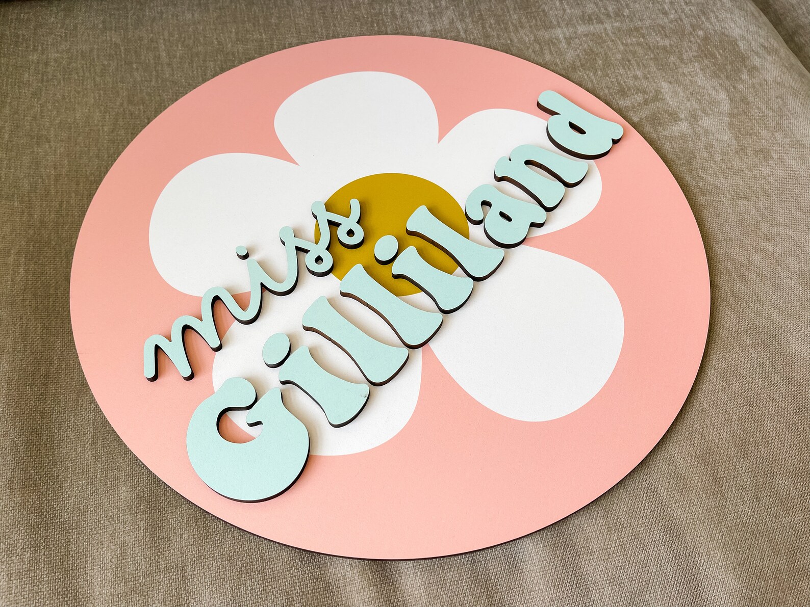 Teacher Name Sign, Teacher Appreciation Gift, Round Teacher Sign, Door ...