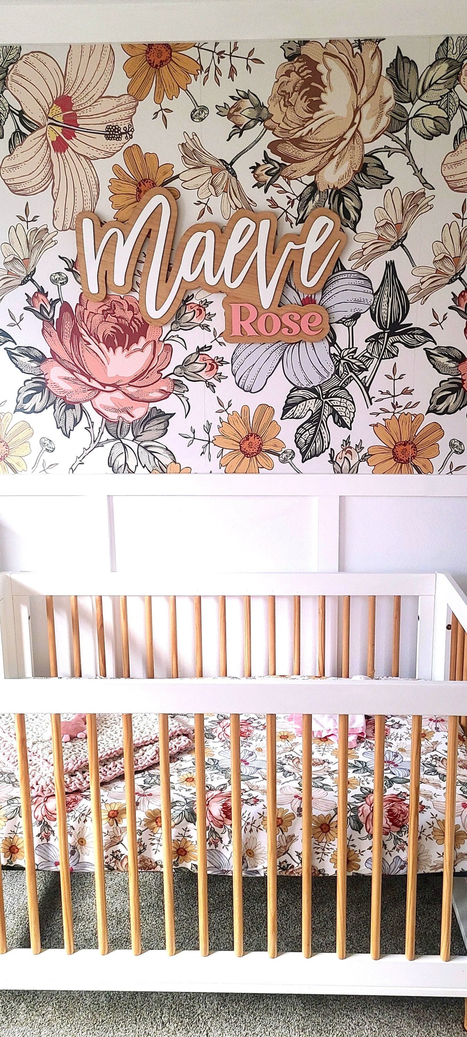 Large Wood Name Sign Nursery Name Sign Boho Nursery Sign - Etsy